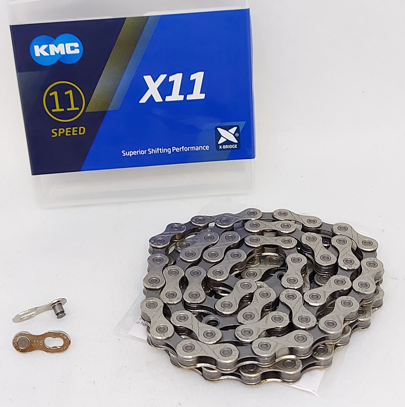 KMC X11 Bike Chain Silver /Grey (x11.93) 114 Links – Hopkinson Cycles