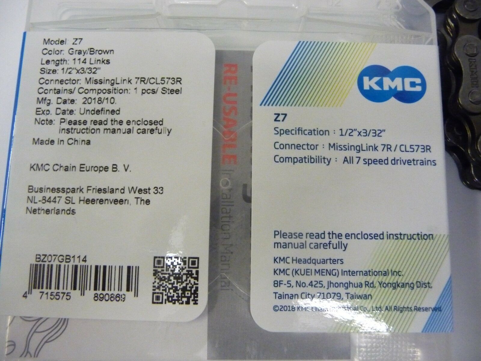 KMC Z7 Chain for 5 / 6 / 7 Speed – Hopkinson Cycles