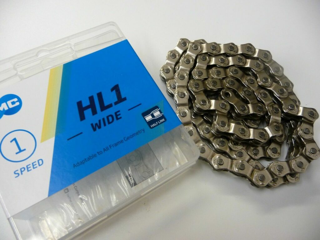 KMC Chain HL1 WIDE – Half Link – Silver – Single 1/2″ x 1/8″ BMX ...