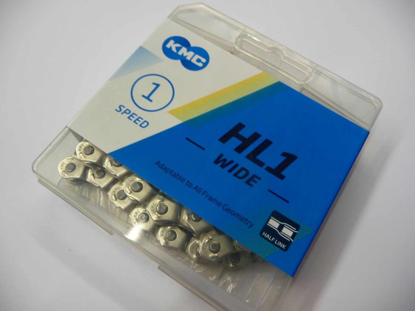 KMC Chain HL1 WIDE – Half Link – Silver – Single 1/2″ x 1/8″ BMX ...