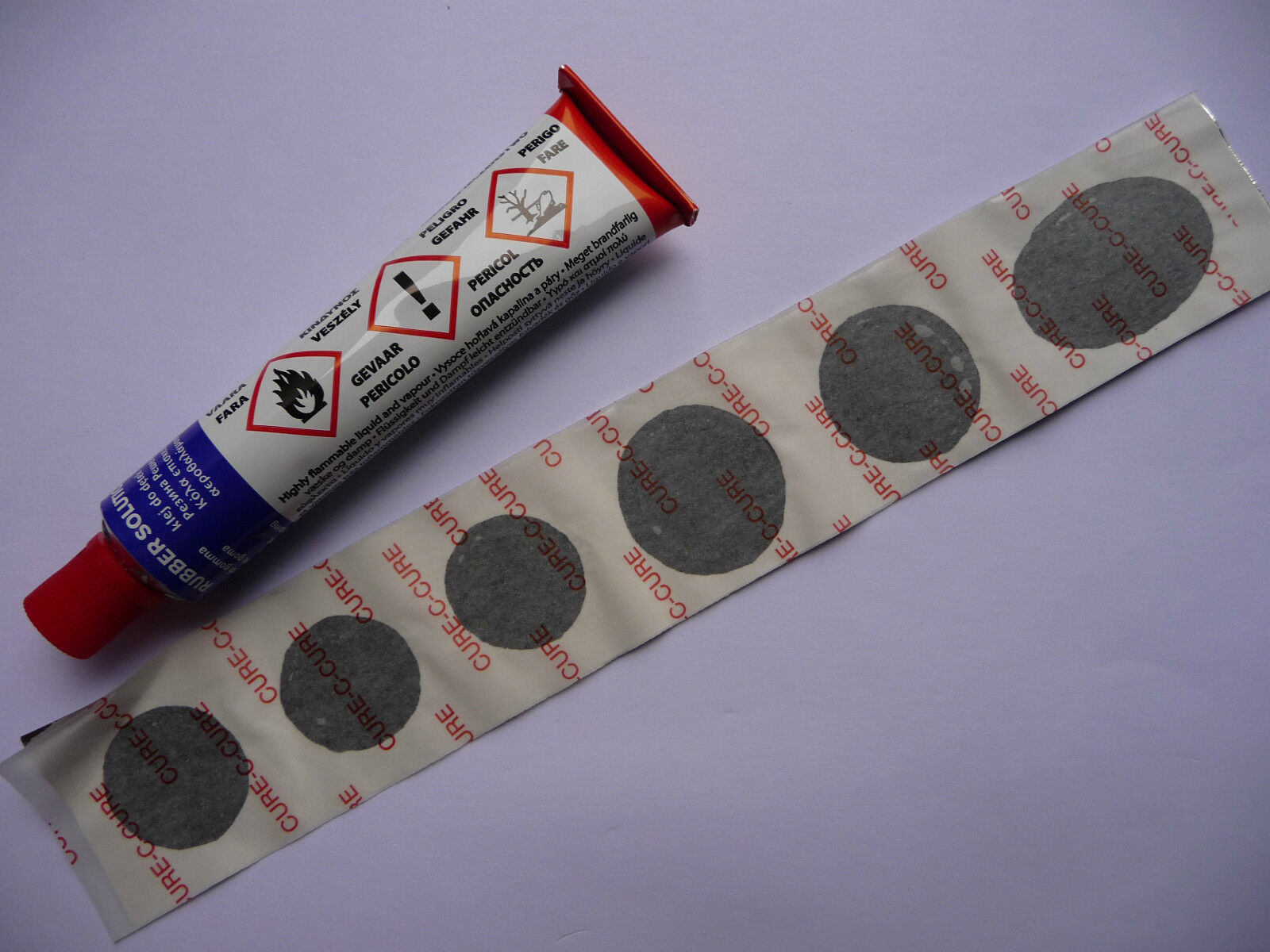 Bicycle Innertube Puncture Repair Glue Patches Patch Strip Set ...