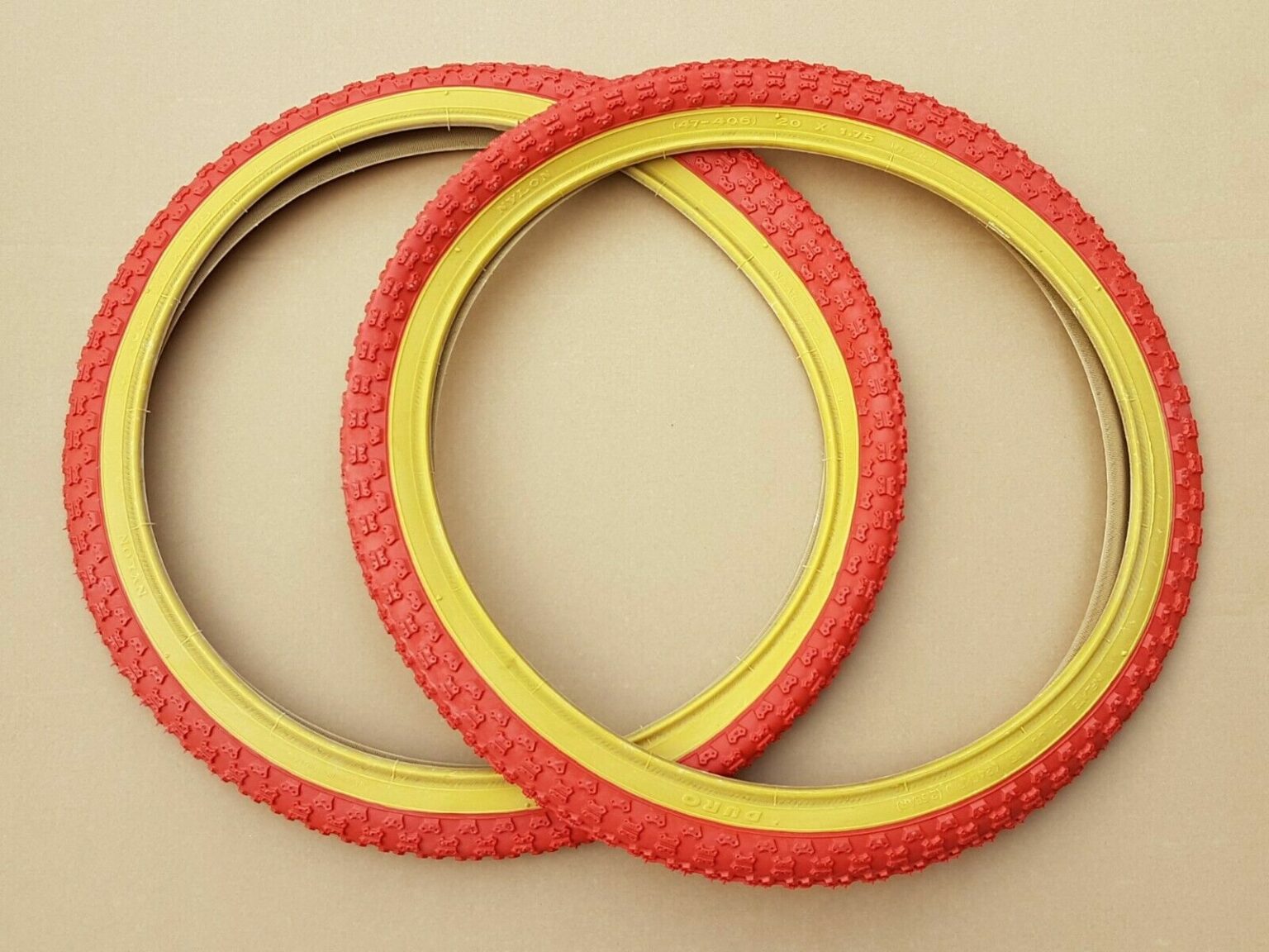 TYRES Pair 20×1.75″ COMP 3 Tread Style Retro Old School Comp III Amber ...