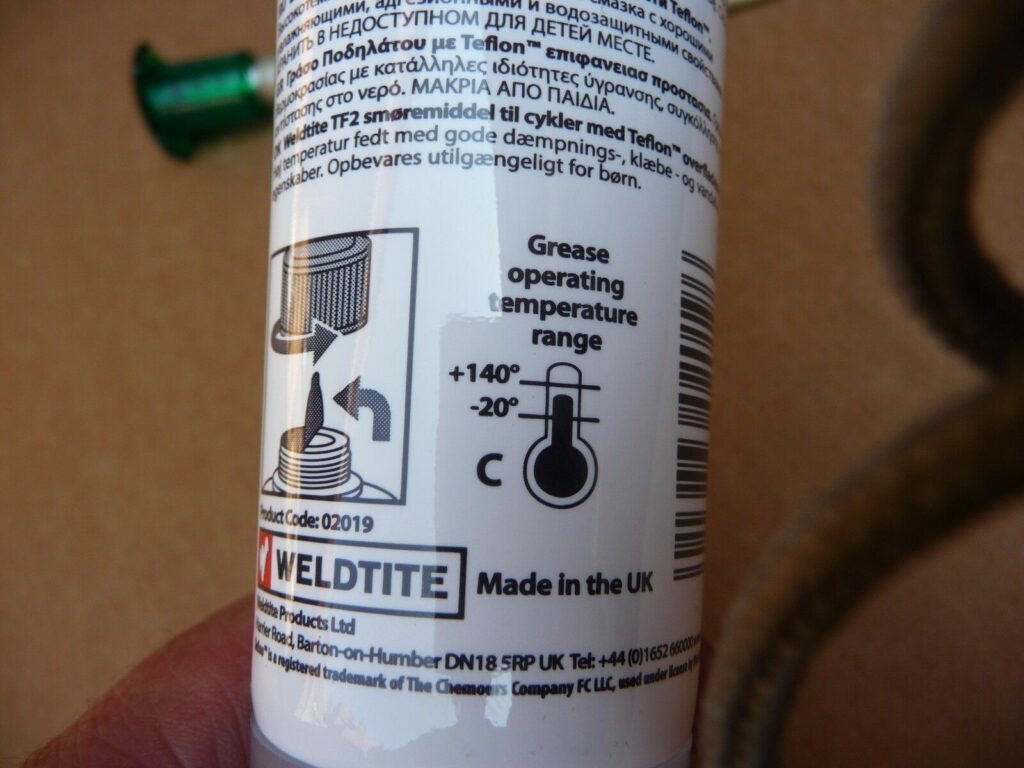 Weldtite Cycle Bike Grease Gun + TF2 Grease 125ml New Chain Crank ...